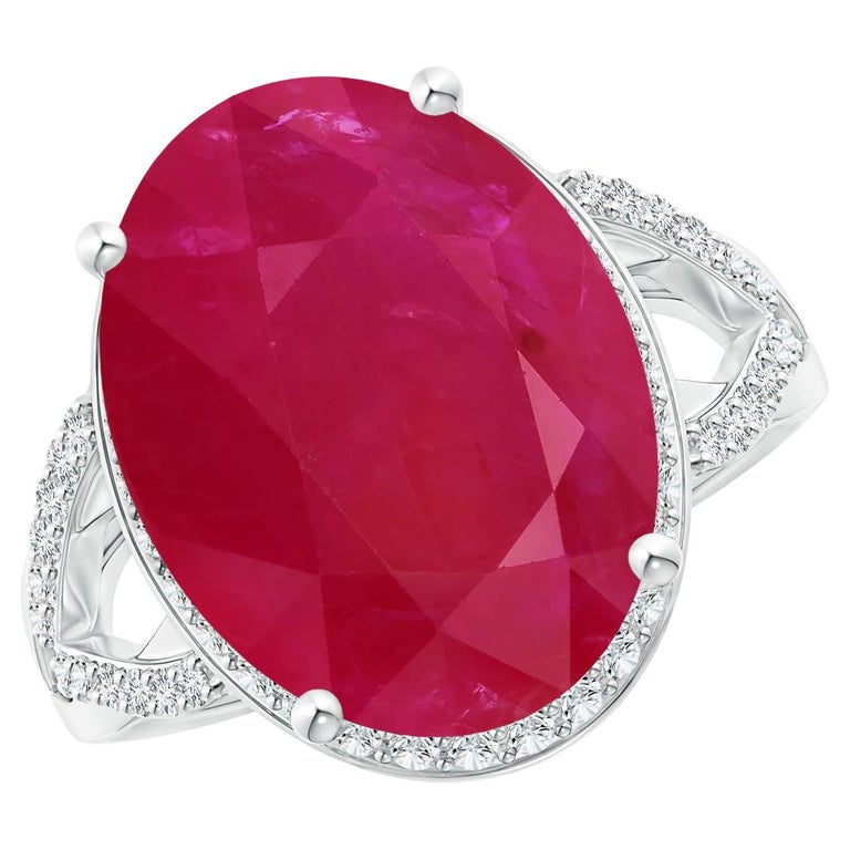 Customizable ANGARA GIA Certified Natural Ruby Split Shank Ring in ...