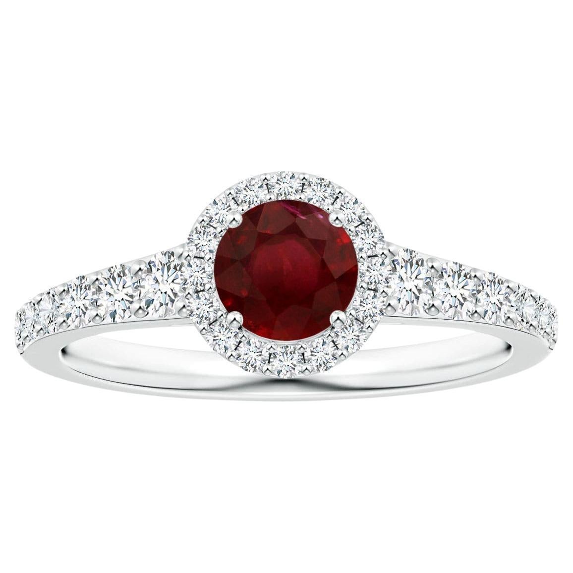 Customizable Angara Gia Certified Natural Ruby Tapered Shank Ring in ...