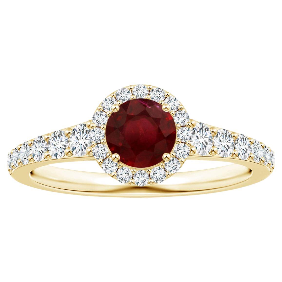 Customizable ANGARA GIA Certified Natural Ruby Tapered Shank Ring in ...