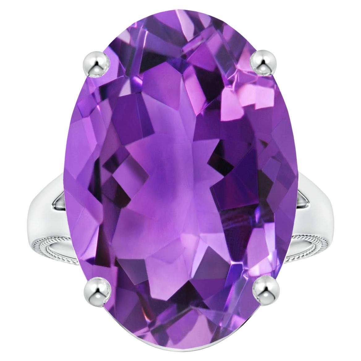 Customizable GIA Certified Natural Solitaire Amethyst Split Shank Ring ...