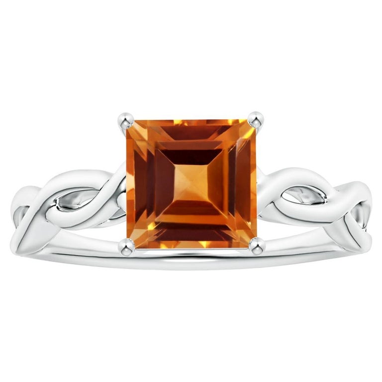 Customizable ANGARA GIA Certified Natural Solitaire Citrine Twisted ...