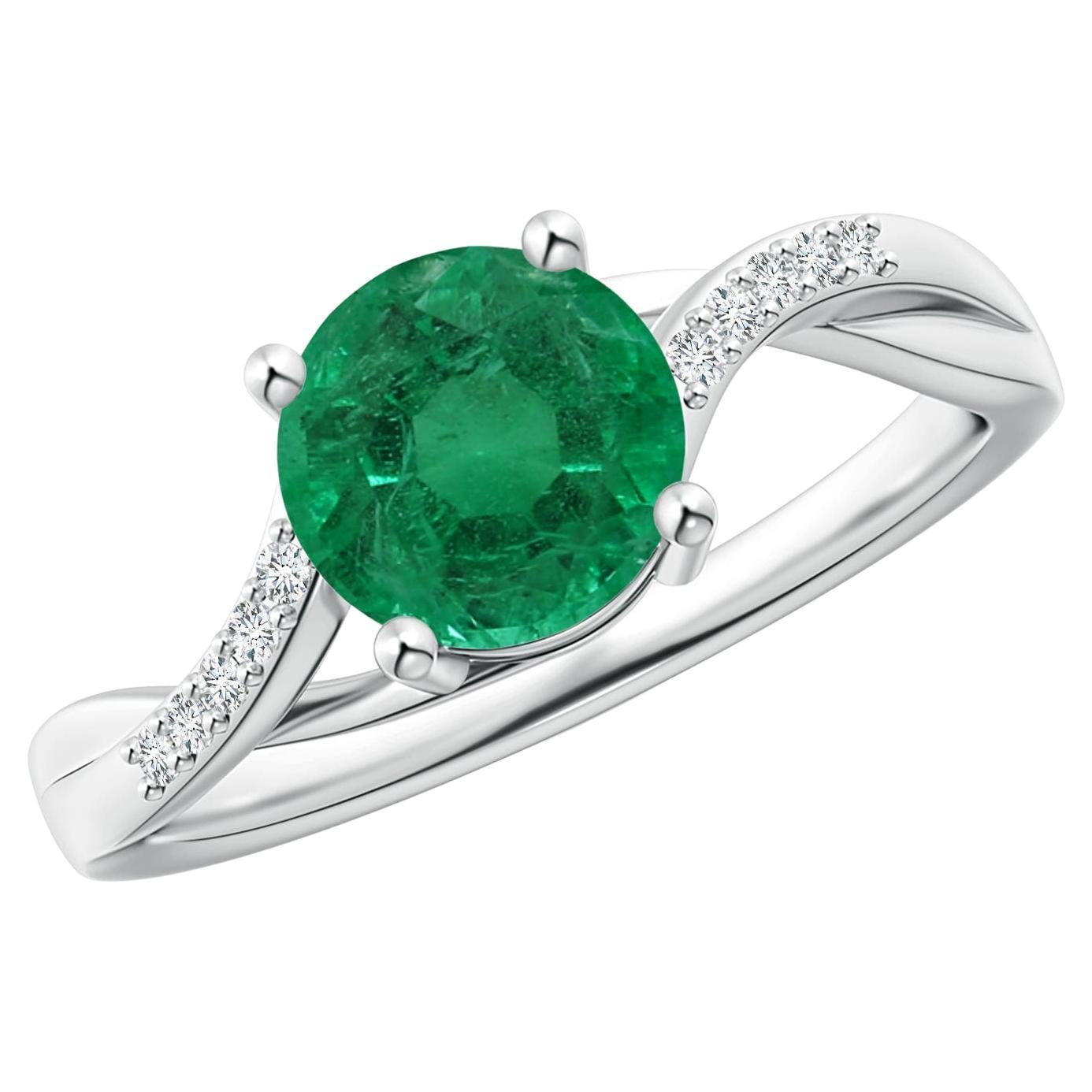 Customizable GIA Certified Natural Solitaire Emerald Split Shank Ring in Rose Gold For Sale at ...