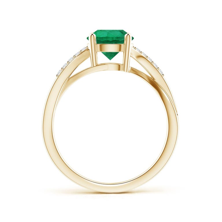 Customizable GIA Certified Natural Solitaire Emerald Split Shank Ring ...