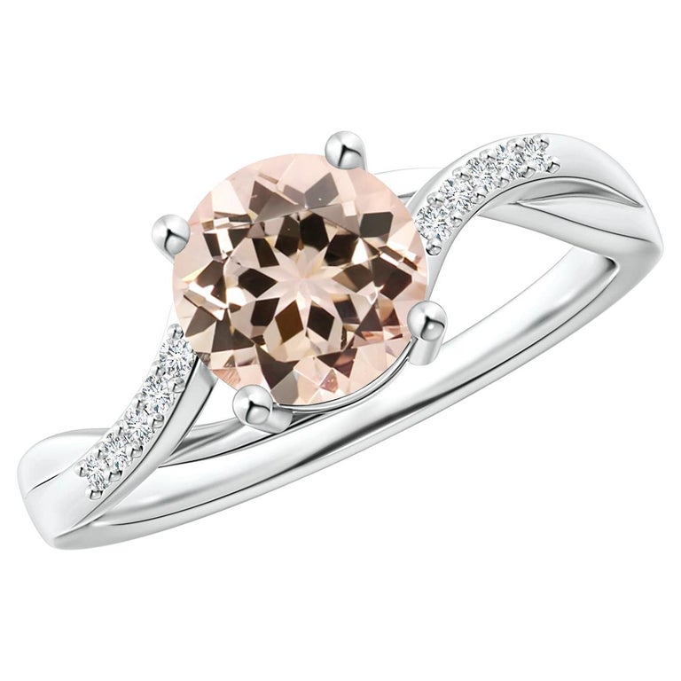 Customizable Angara GIA Certified Natural Solitaire Morganite Split ...