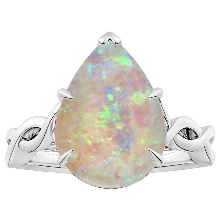 Customizable ANGARA GIA Certified Natural Solitaire Opal Twisted Shank ...