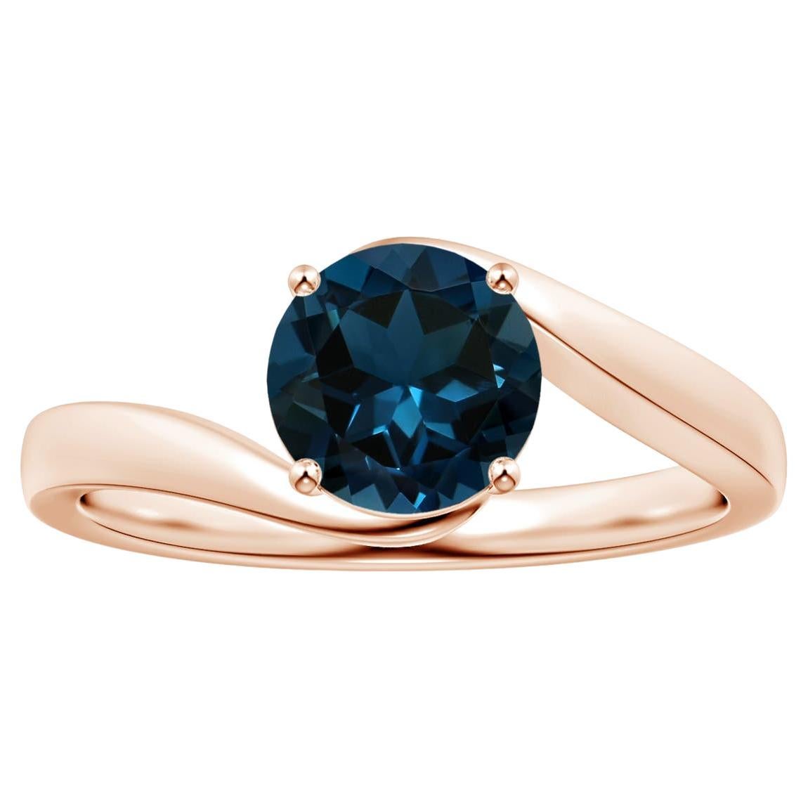 Customizable Angara Gia Certified Natural Cushion London Blue Topaz Solitaire Rose Gold Ring For ...