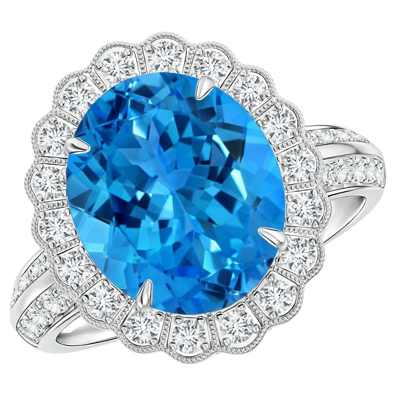 Customizable ANGARA GIA Certified Natural Swiss Blue Topaz Ring in ...
