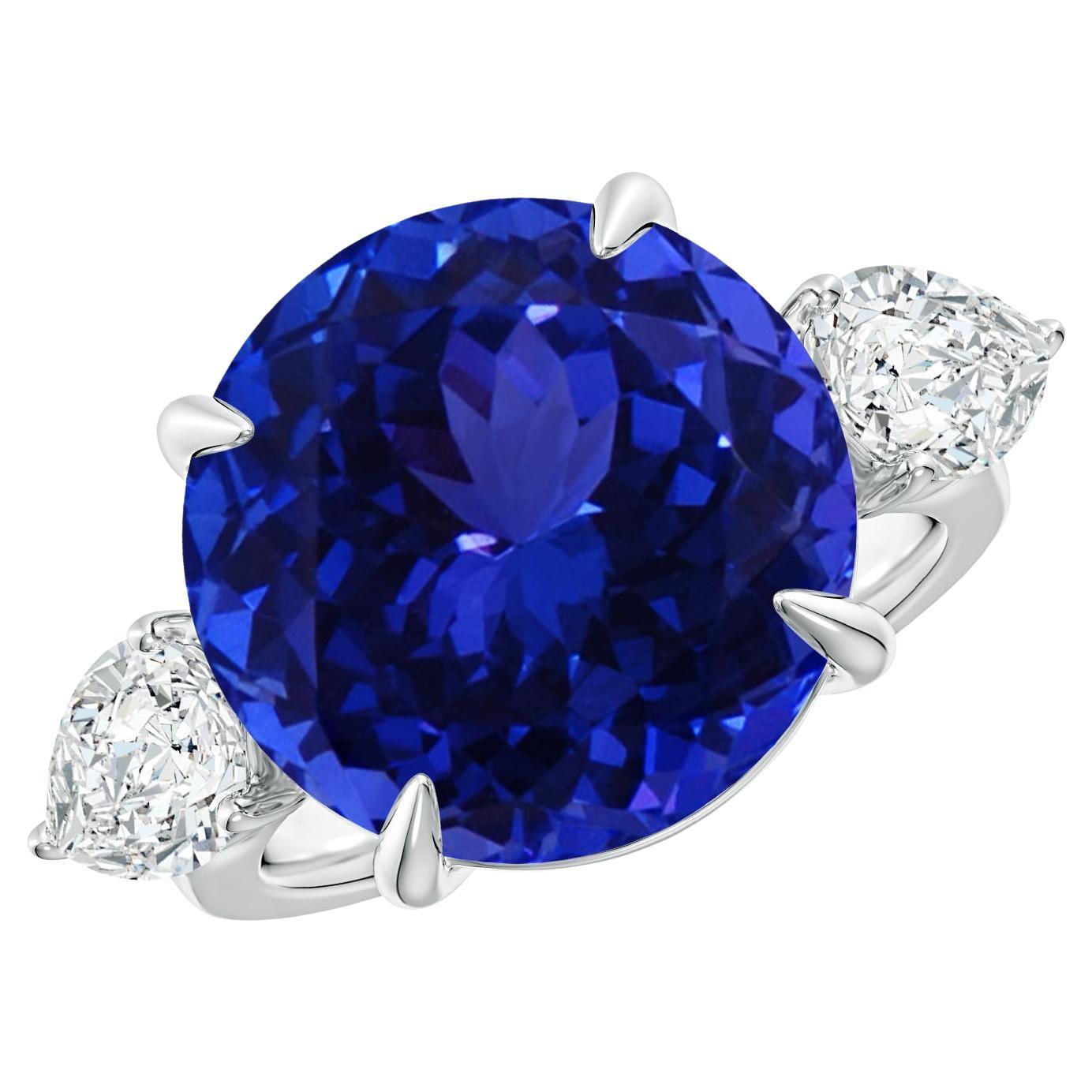 Customizable ANGARA GIA Certified Natural Tanzanite Ring in White Gold ...