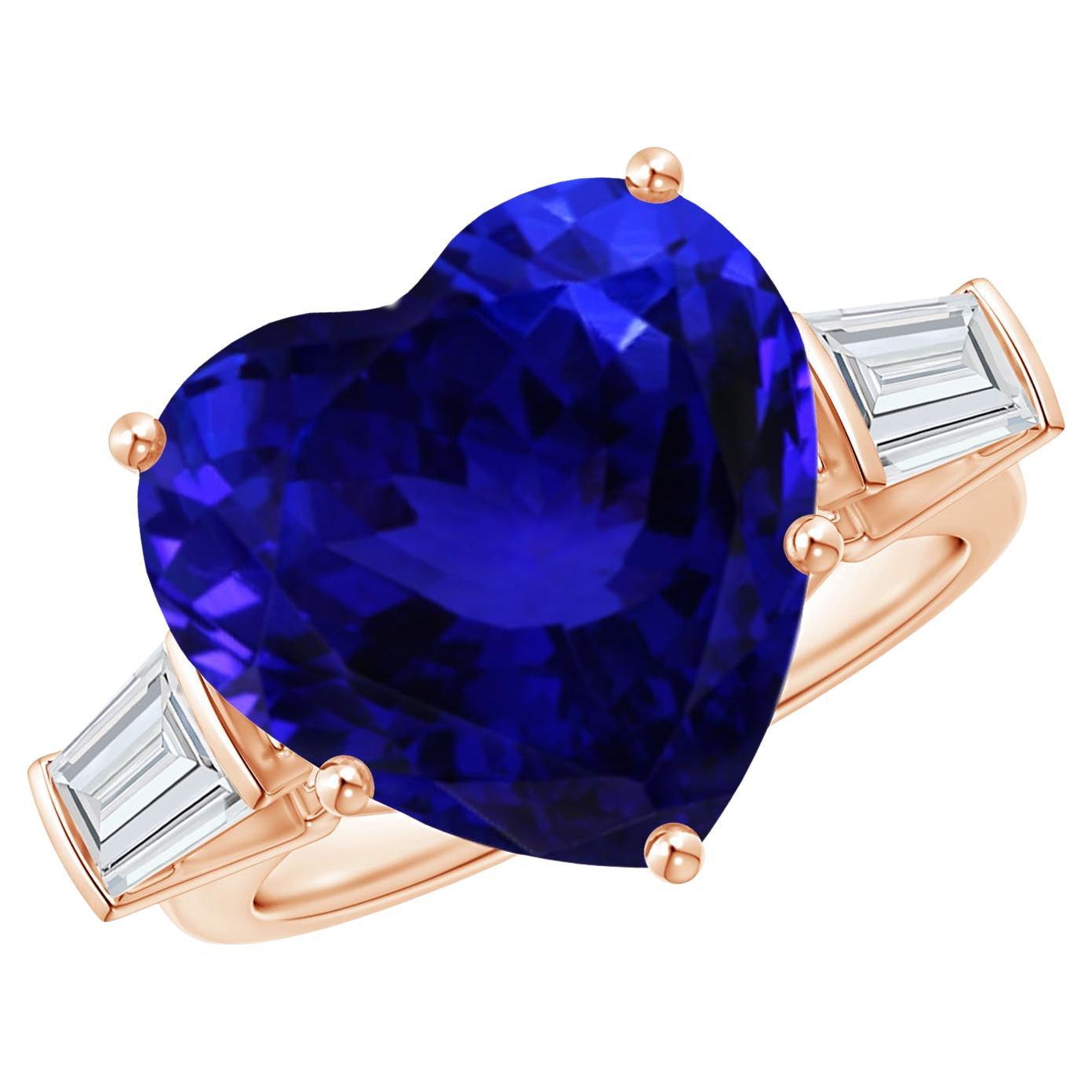 Customizable ANGARA GIA Certified Natural Tanzanite and Diamond Ring in ...