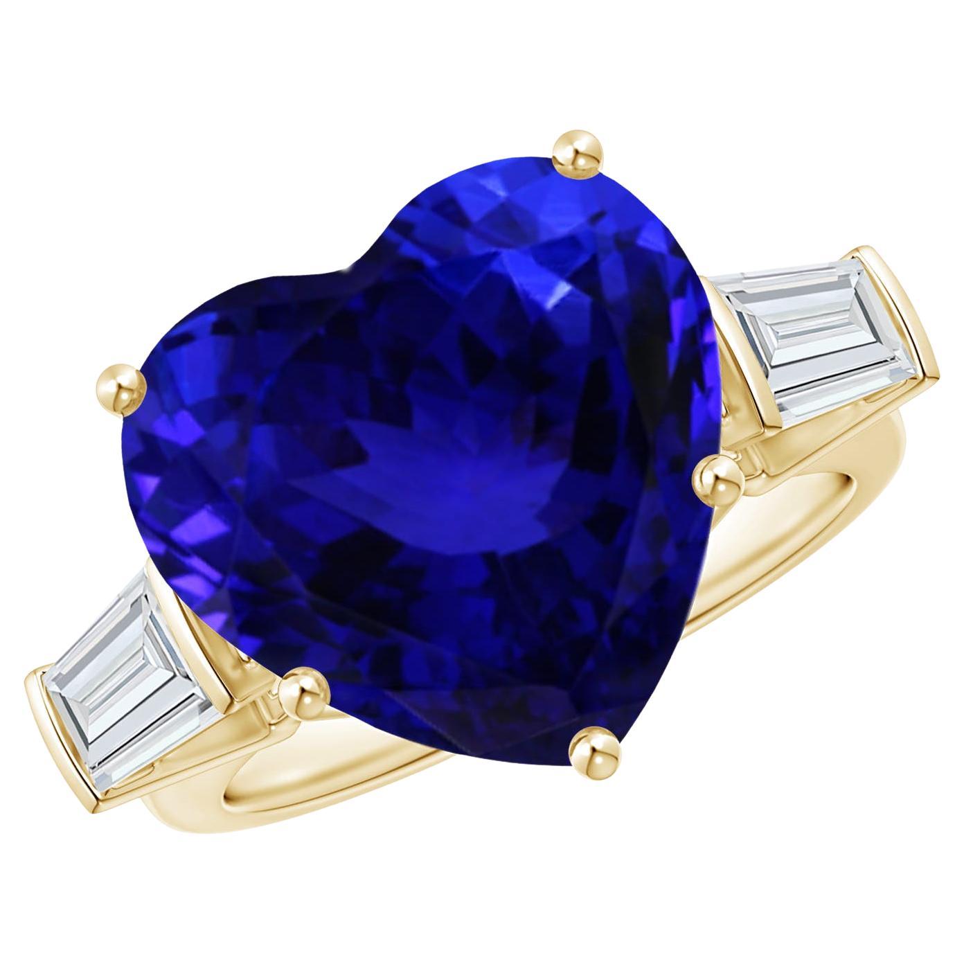 Customizable Angara GIA Certified Natural Tanzanite Ring with Diamonds ...