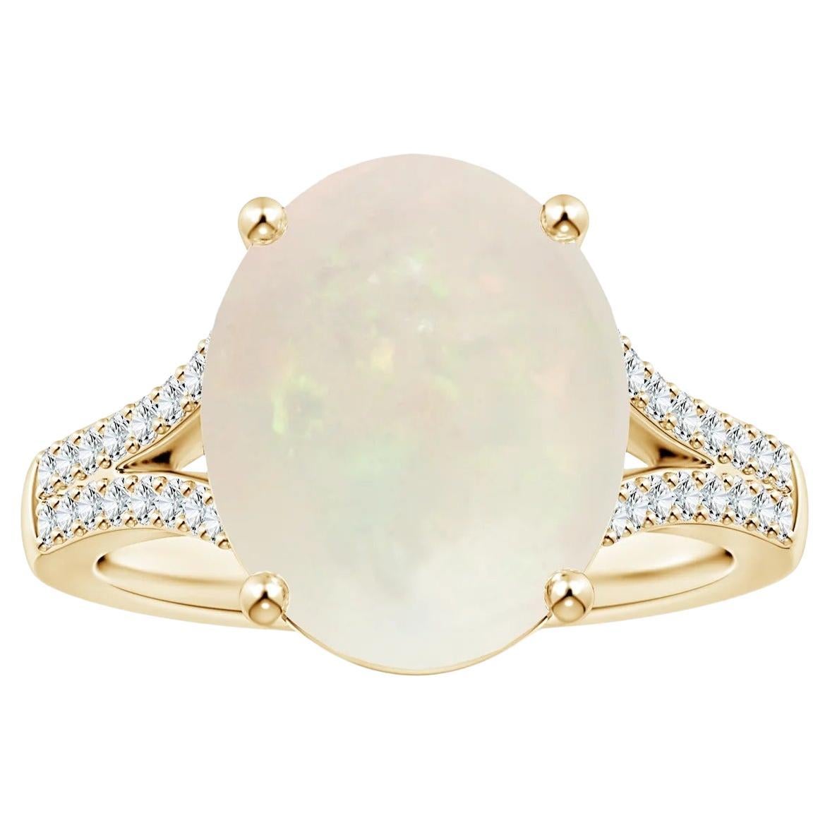 Customizable ANGARA GIA Certified Opal Split Shank Ring in White Gold ...