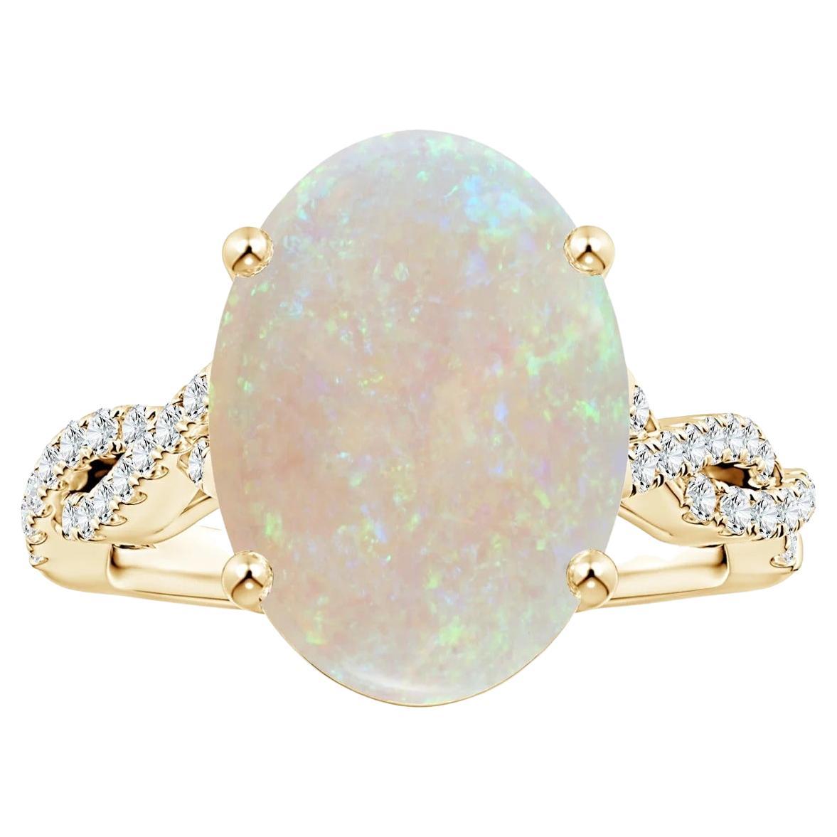 Customizable ANGARA GIA Certified Opal Ring in Yellow Gold with ...