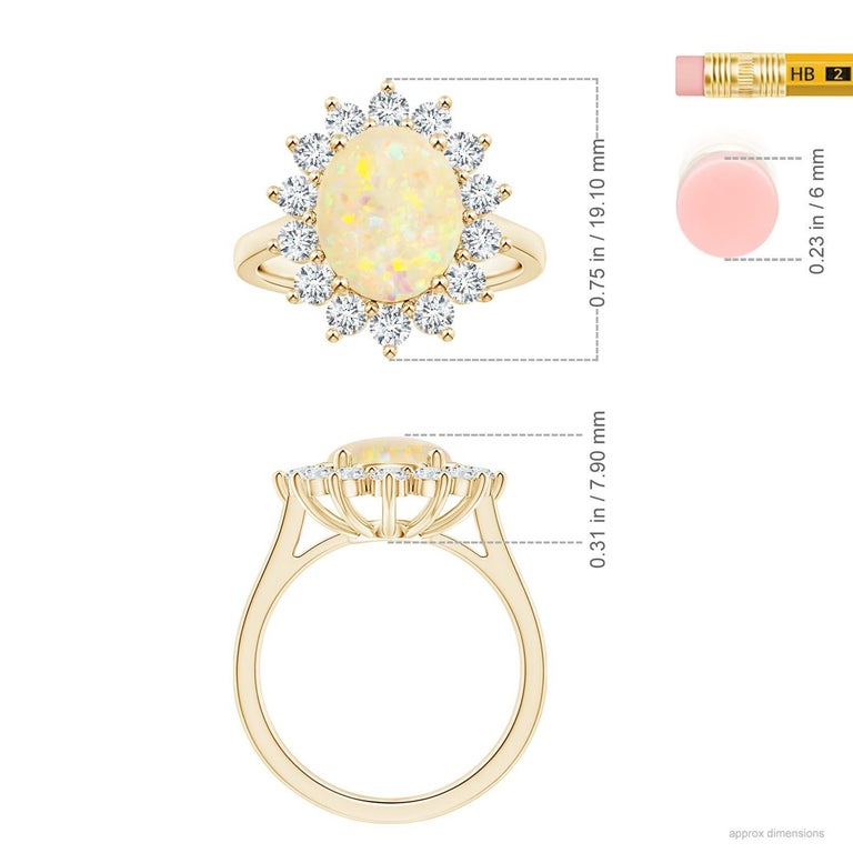 Customizable ANGARA GIA Certified Princess Diana Inspired Opal Ring in ...