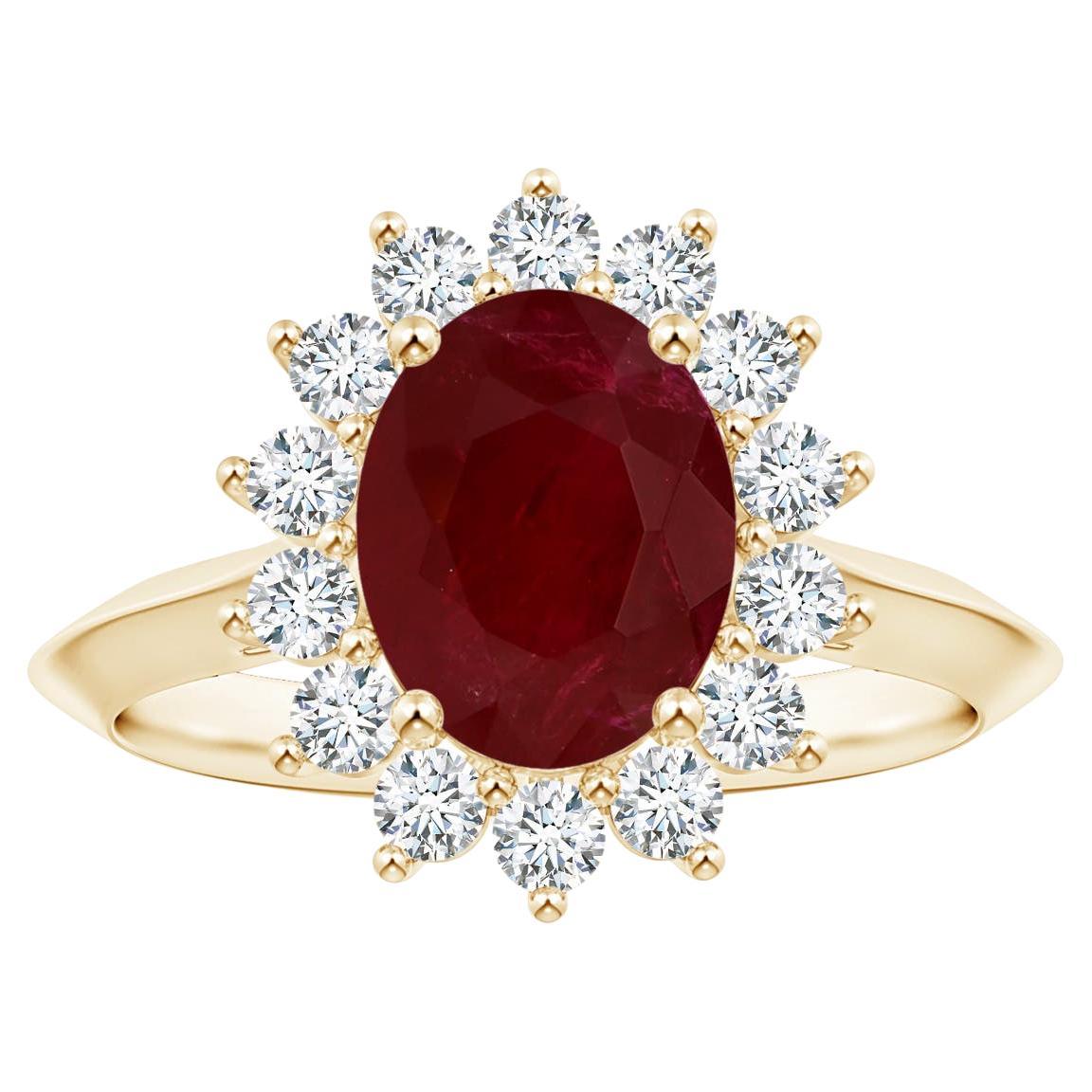 Customizable ANGARA GIA Certified Princess Diana Inspired Ruby Ring in ...