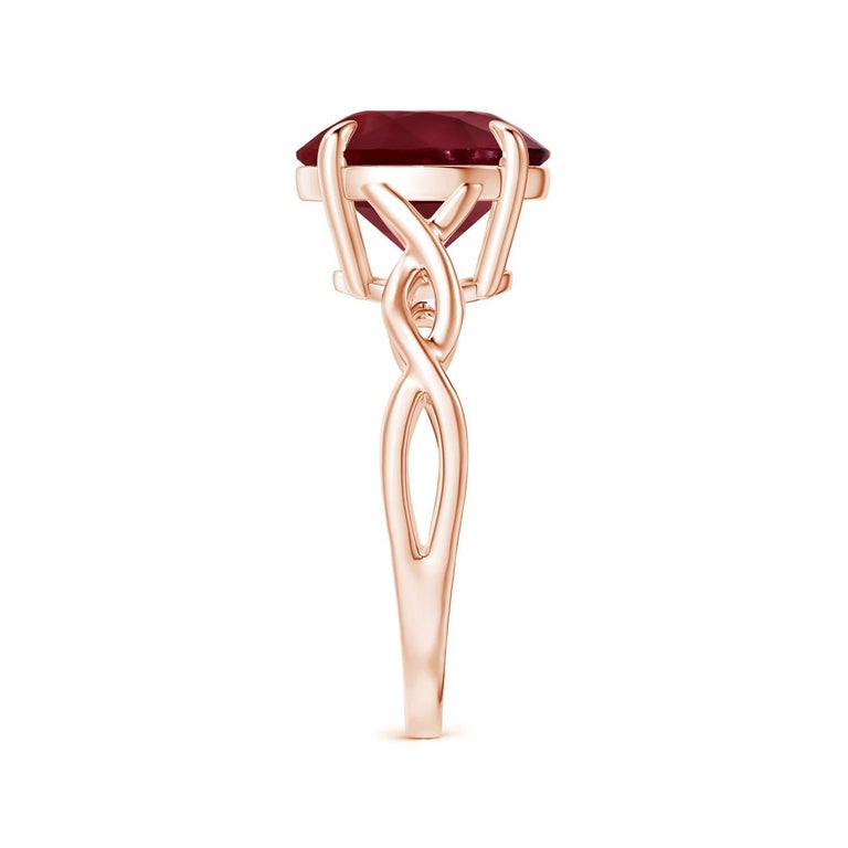 Customizable ANGARA GIA Certified Round Ruby Solitaire Ring in Rose ...