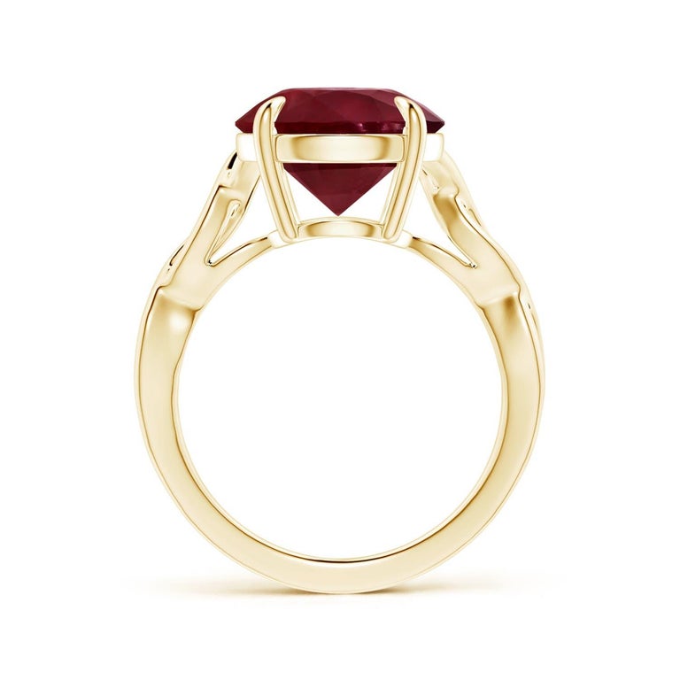 Customizable ANGARA GIA Certified Round Ruby Solitaire Ring in Yellow ...