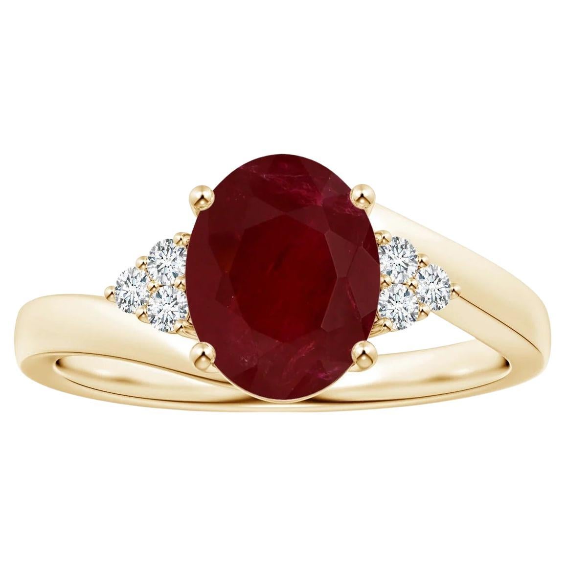 Customizable Angara Gia Certified Natural Ruby Bypass Ring in White ...