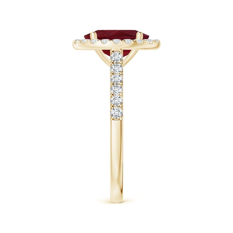 Customizable ANGARA GIA Certified Ruby Halo Ring in Yellow Gold with ...