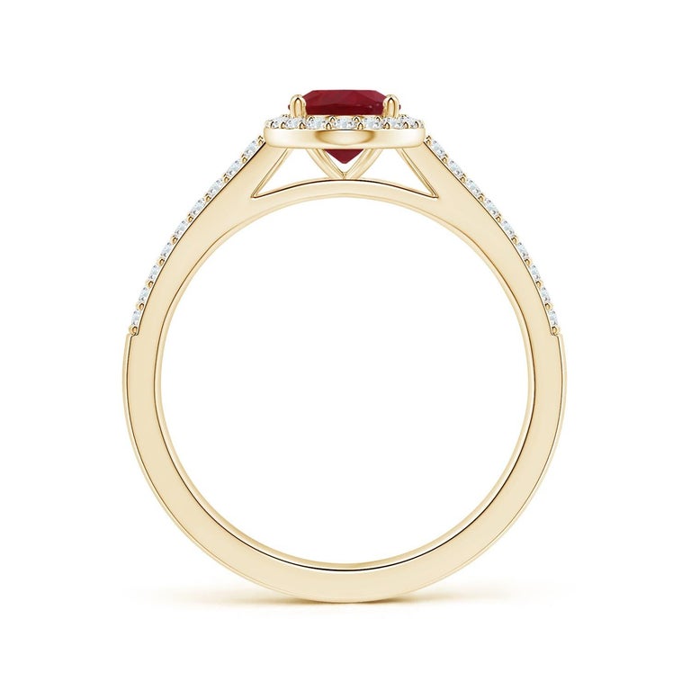 Customizable Angara Gia Certified Ruby Halo Ring in Yellow Gold with ...