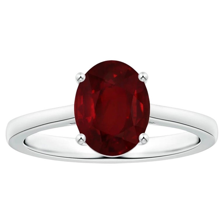 Customizable Angara GIA Certified Ruby Solitaire White Gold Ring with ...