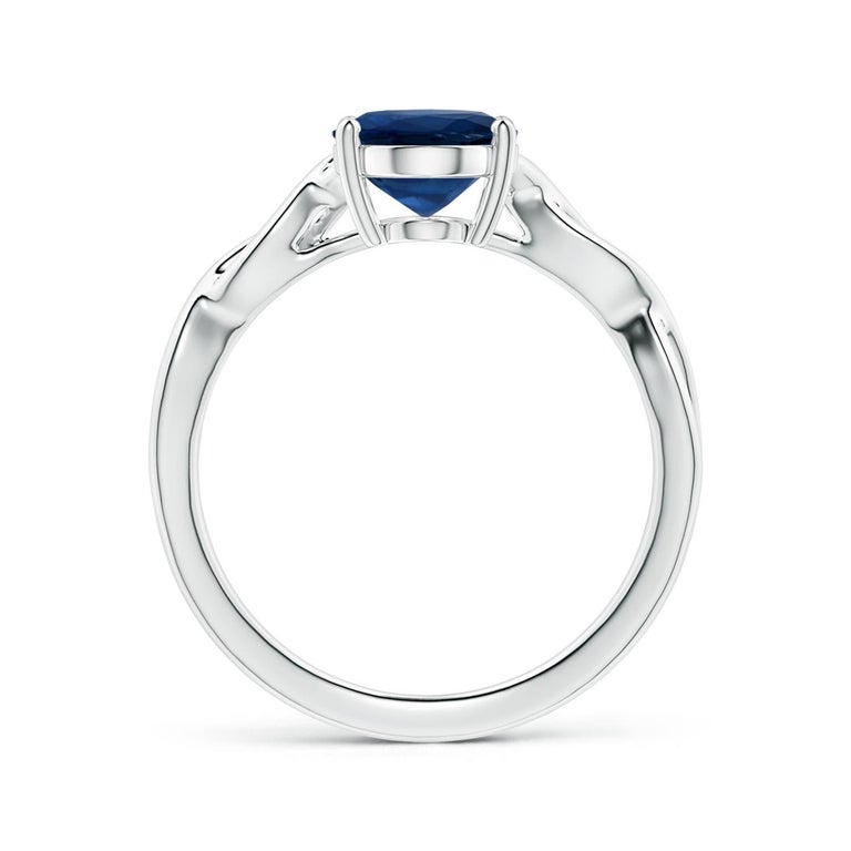 Customizable ANGARA GIA Certified Sapphire Solitaire Ring in White Gold ...
