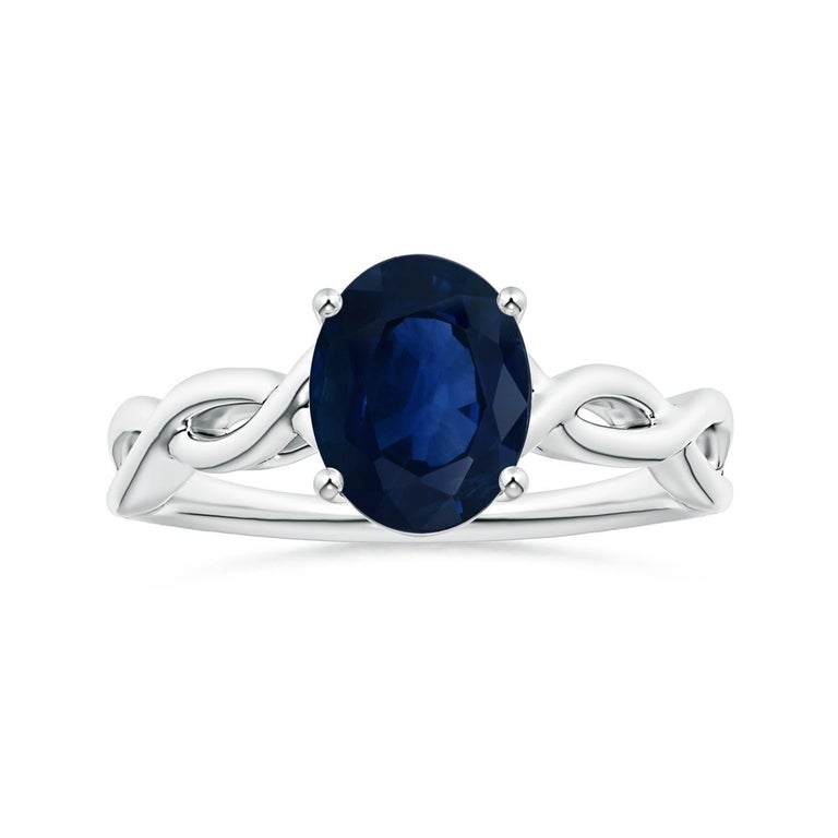 Customizable ANGARA GIA Certified Sapphire Solitaire Ring in White Gold ...