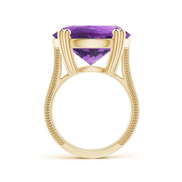 Customizable ANGARA GIA Certified Solitaire Amethyst Ring in Yellow ...