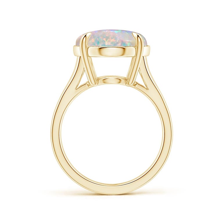 Customizable ANGARA GIA Certified Solitaire Oval Opal Split Shank Ring ...