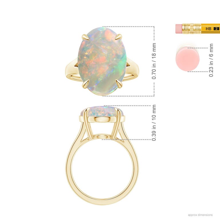 Customizable ANGARA GIA Certified Solitaire Oval Opal Split Shank Ring ...
