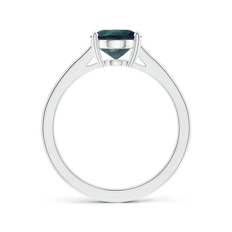 Customizable ANGARA GIA Certified Teal Sapphire Ring in Platinum with ...