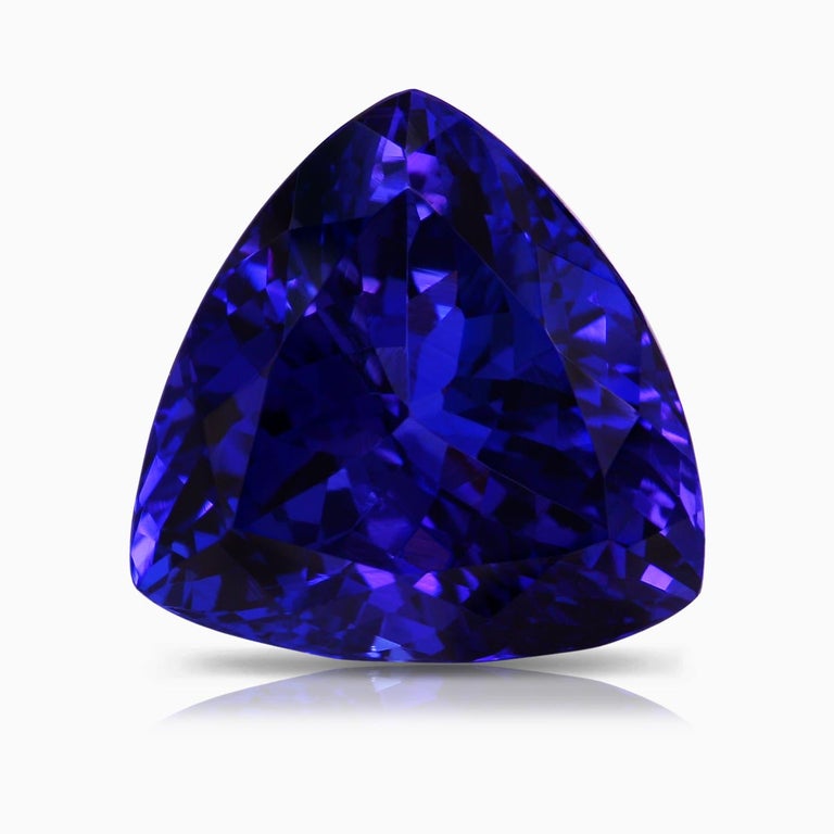 ANGARA GIA Certified Trillion Natural Tanzanite Yellow Gold Pendant Necklace For Sale at 1stDibs