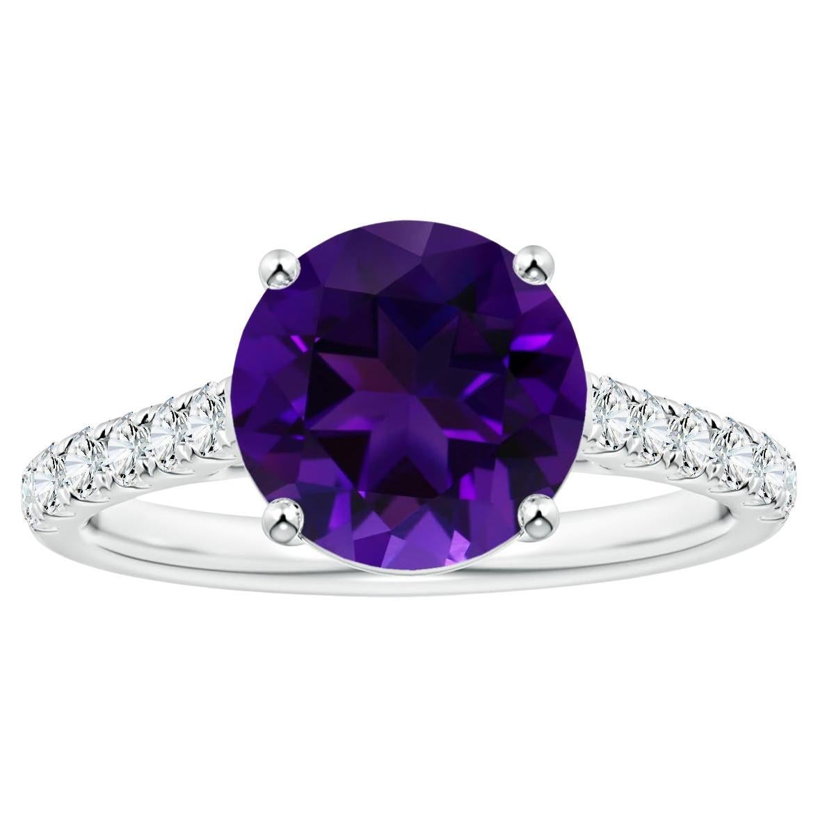 Customizable ANGARA Prong-Set GIA Certified Pink Sapphire Ring in White ...