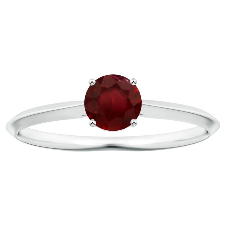 Customizable Angara Prong-Set Gia Certified Natural Solitaire Round ...