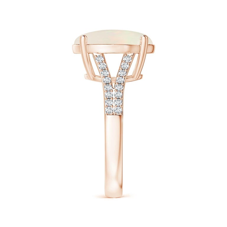 Customizable Angara Prong-Set Gia Certified Opal Split Shank Rose Gold ...