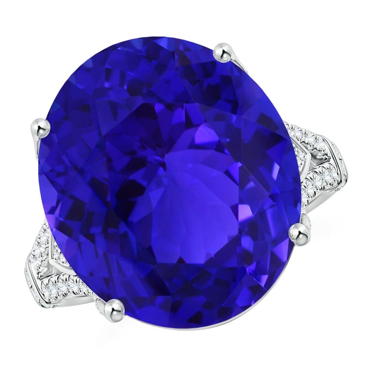 Customizable Angara Prong-Set Gia Certified Tanzanite Split Shank Ring ...