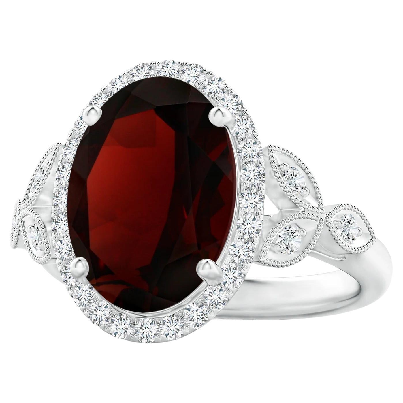 Customizable Angara Vintage Inspired GIA Certified Natural Oval Garnet ...