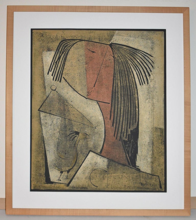 Angel Botello - Angel Botello, Linocut in colors on black paper, ca ...