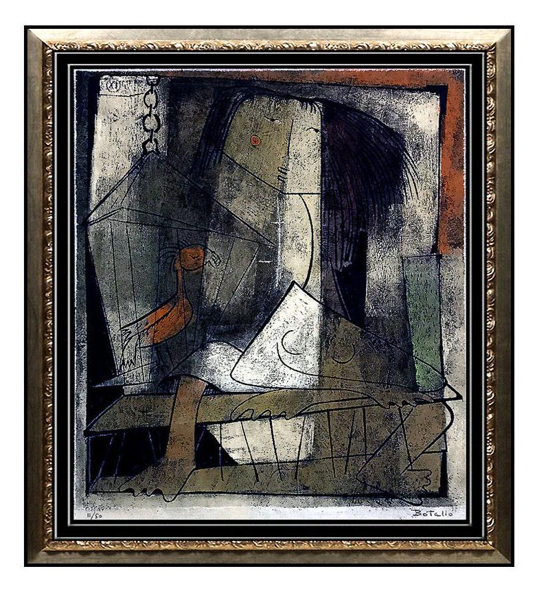 Angel Botello - ANGEL BOTELLO Original Signed COLOR LINOCUT Girl ...