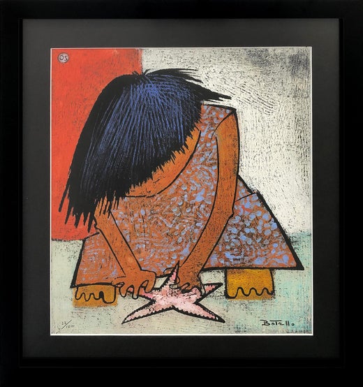 Spanish (Puerto Rican) Figurative Painting on Board by Artist Angel ...