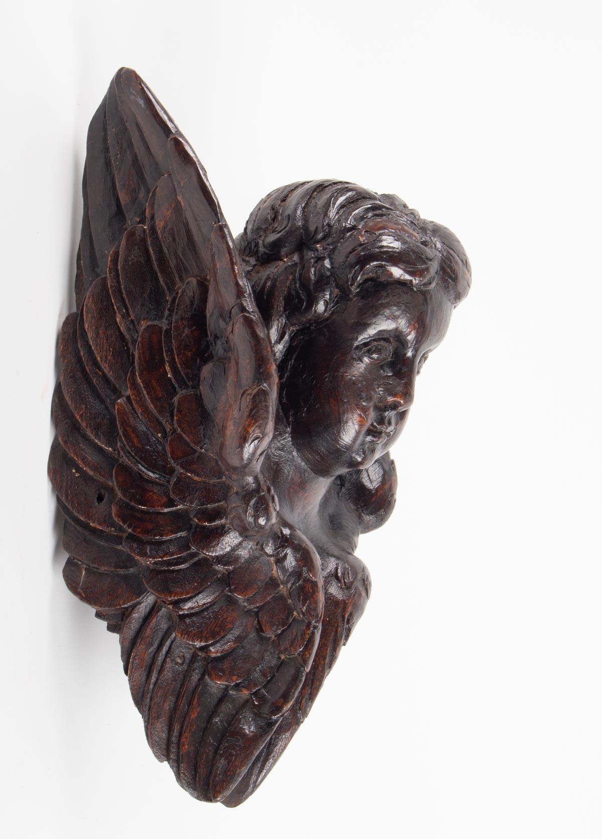 Angel Carved Wood, Antiquity Of The 19th Century, Religious Art at 1stDibs