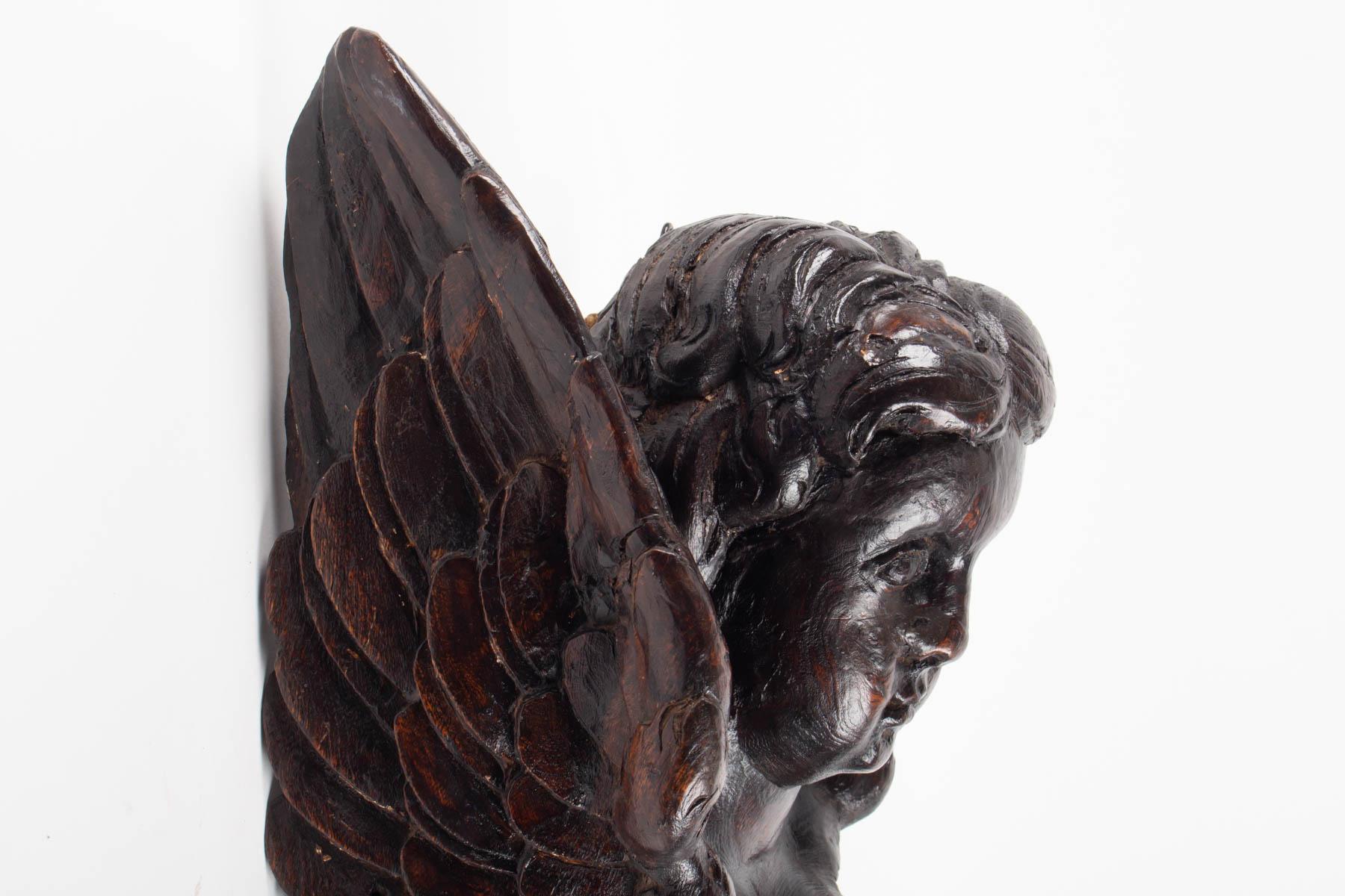 Angel Carved Wood, Antiquity Of The 19th Century, Religious Art at 1stDibs