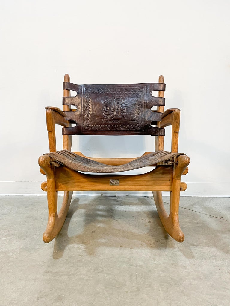 Angel Pazmino Small Sling Rocking Chair For Sale at 1stDibs
