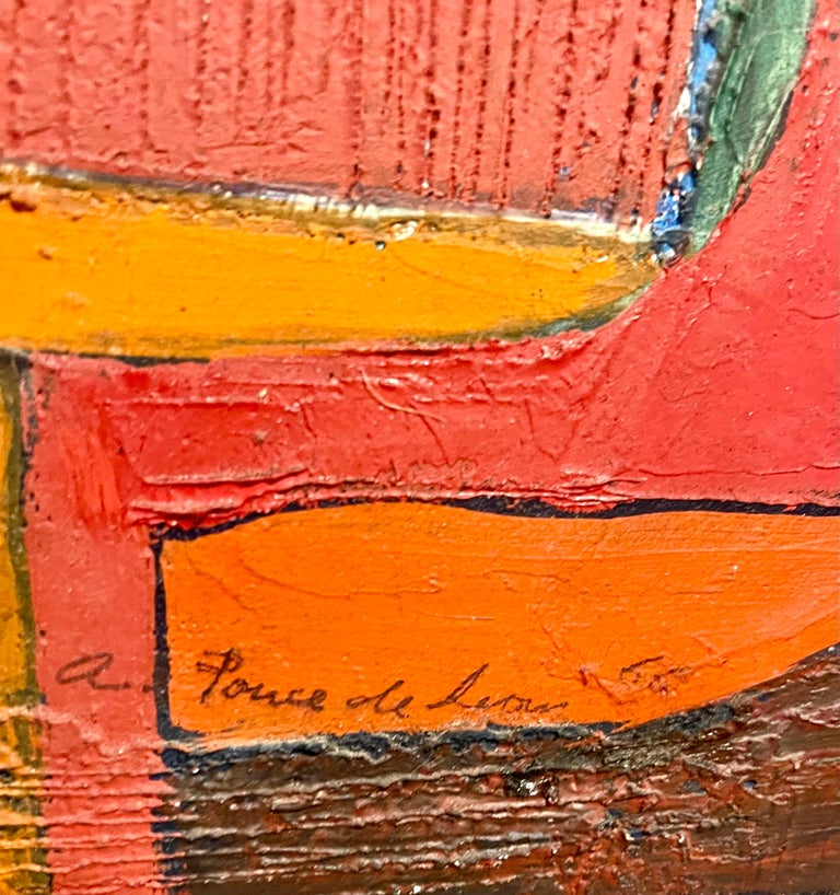 Angel Ponce de Leon - Large Abstract Biomorphic Spanish Bold Modern Oil ...