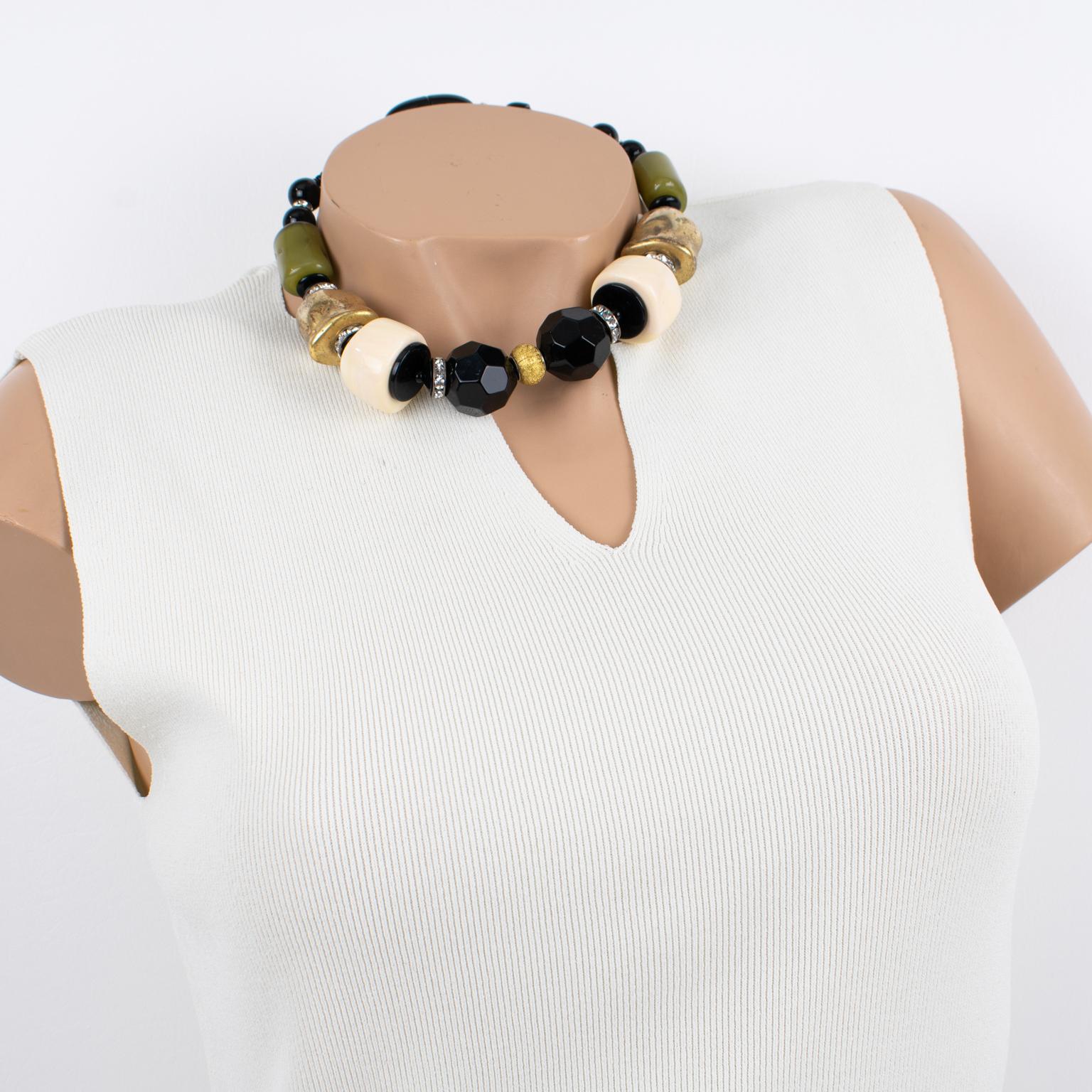 Angela Caputi Art-Deco Inspired Resin Necklace For Sale at 1stDibs