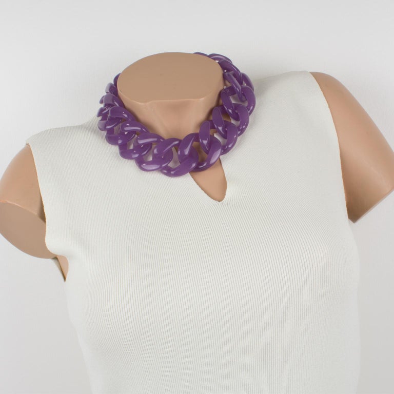 Angela Caputi Italy Choker Necklace Purple Lavender Resin Chain at 1stDibs