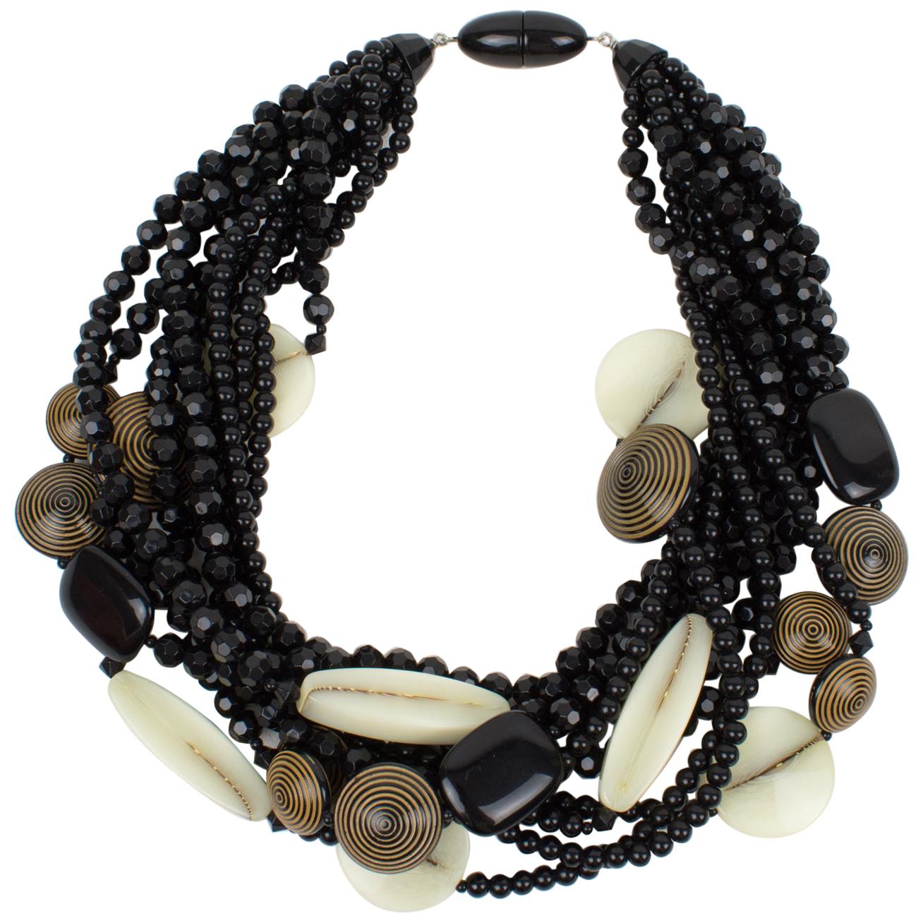 Angela Caputi Fruit Salad Resin Multi-Strand Statement Choker Necklace ...