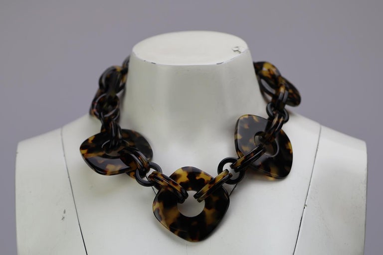 Angela Caputi Tortoiseshell Chain Necklace For Sale at 1stDibs