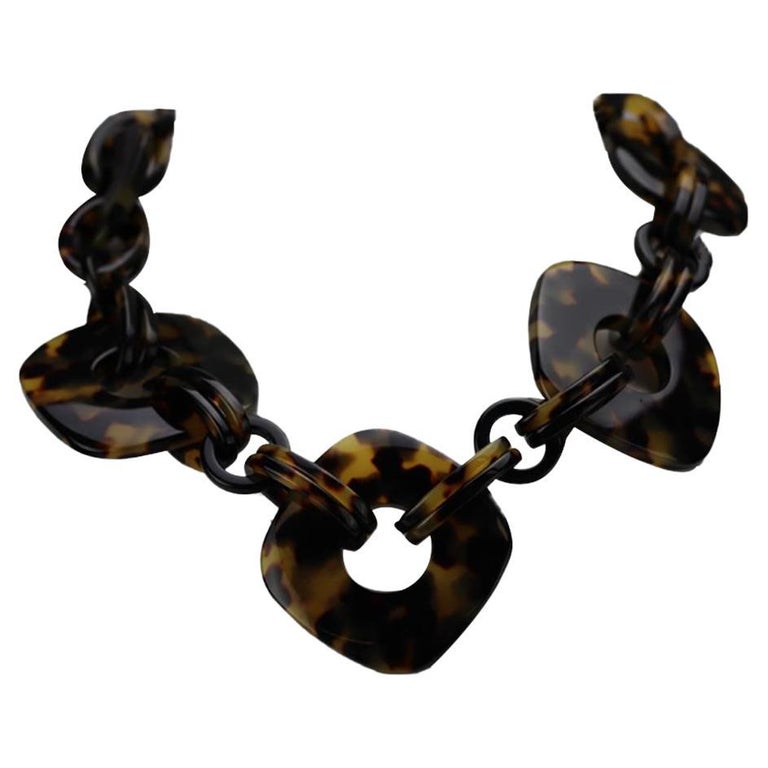 Angela Caputi Tortoiseshell Chain Necklace For Sale at 1stDibs