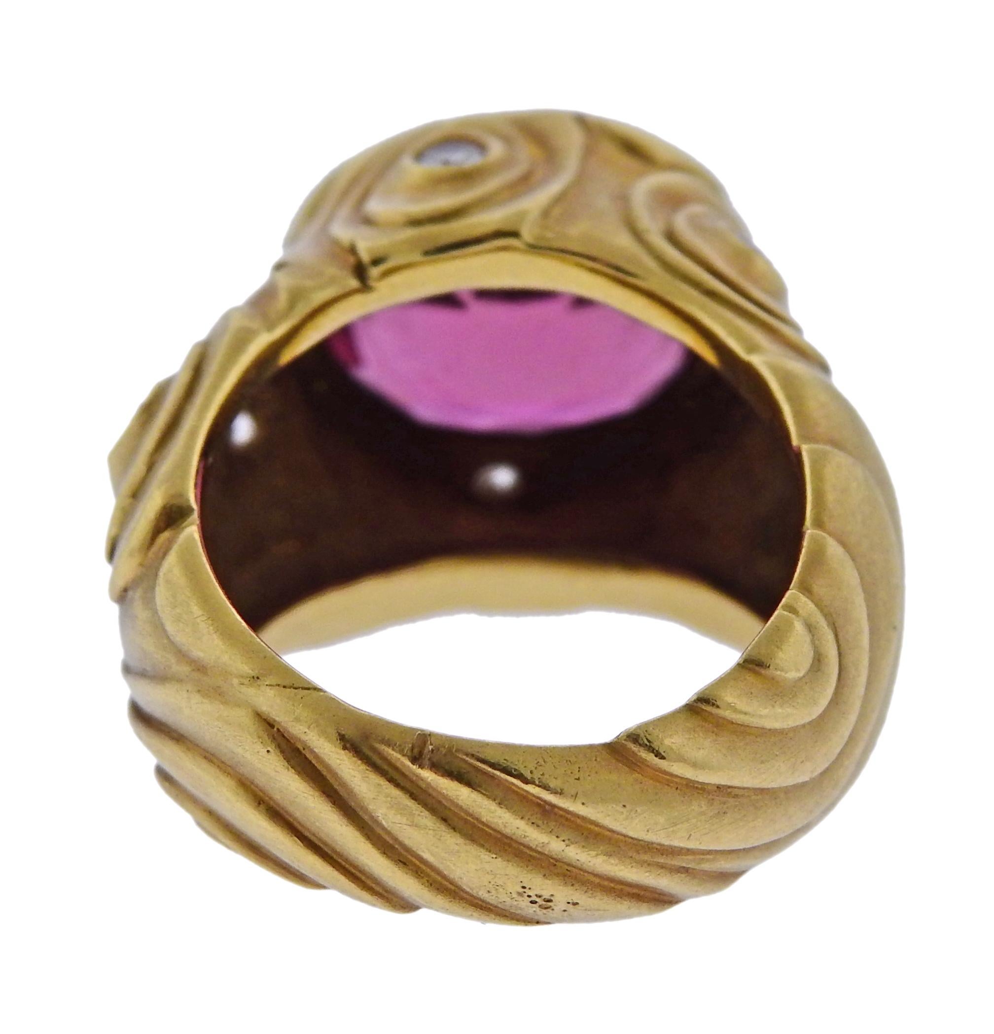 Angela Cummings 1980s Rubellite Diamond Gold Ring For Sale at 1stDibs ...