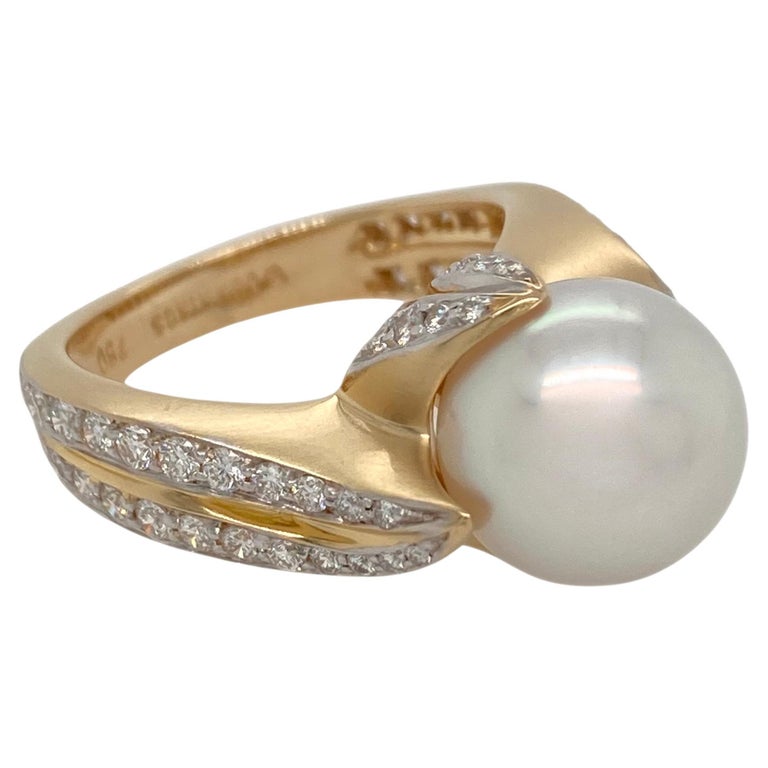 Angela Cummins for Assael 18K Gold South Sea Pearl and Diamond Flower ...